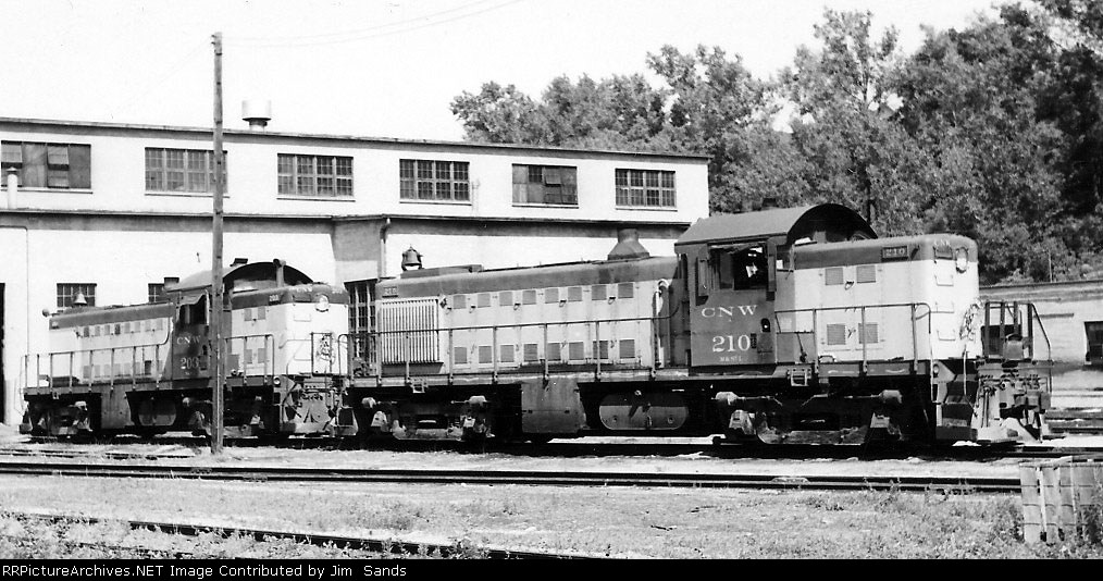 CNW 210 in 1969 at Cedar Lake Yard